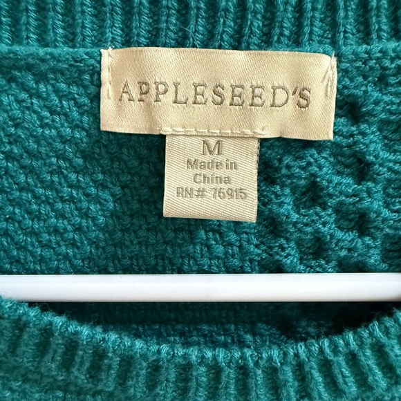 Appleseed's | Sweaters | Appleseeds Womens Green Crew Textured Swester ...